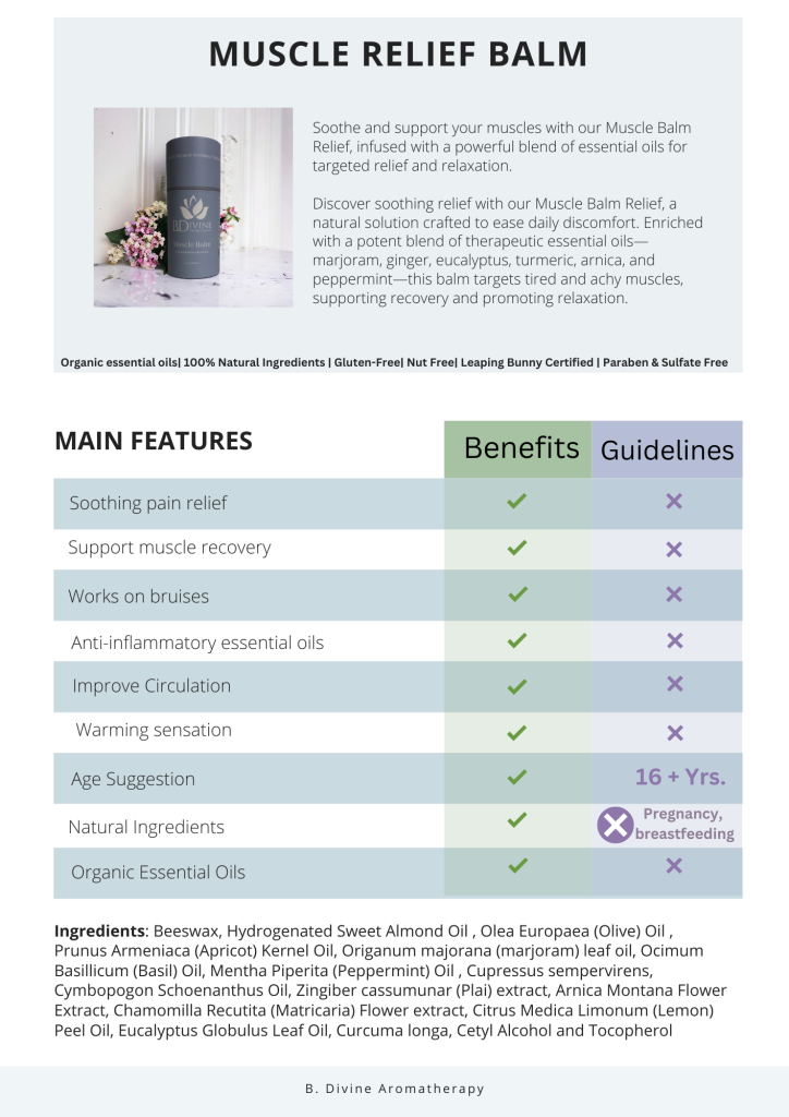 Muscle Balm Relief | B. Divine Aromatherapy